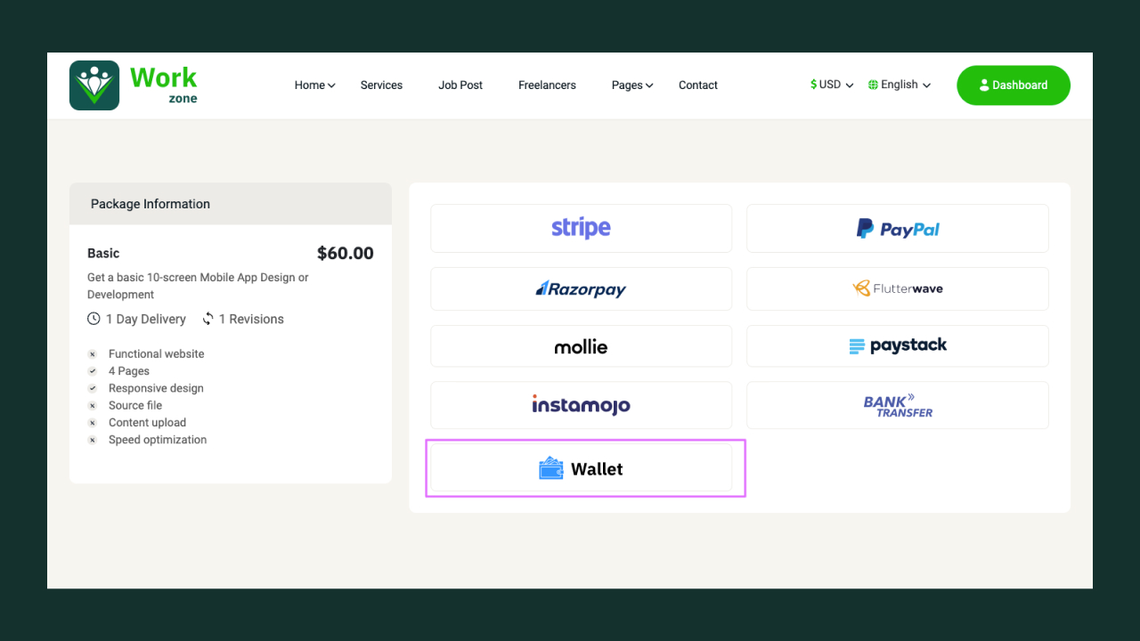 Workzone - Freelancer Marketplace Wallet Plugin by QuomodoTheme | CodeCanyon